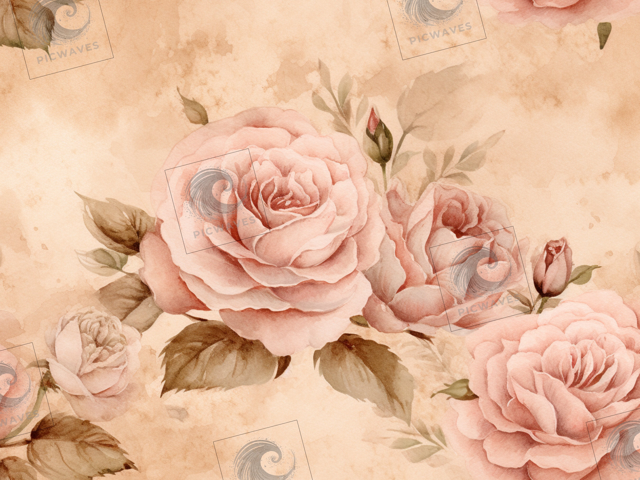 Shabby Pink Rose Paper Rose Junk Journal Pages Seamless Digital Paper ...