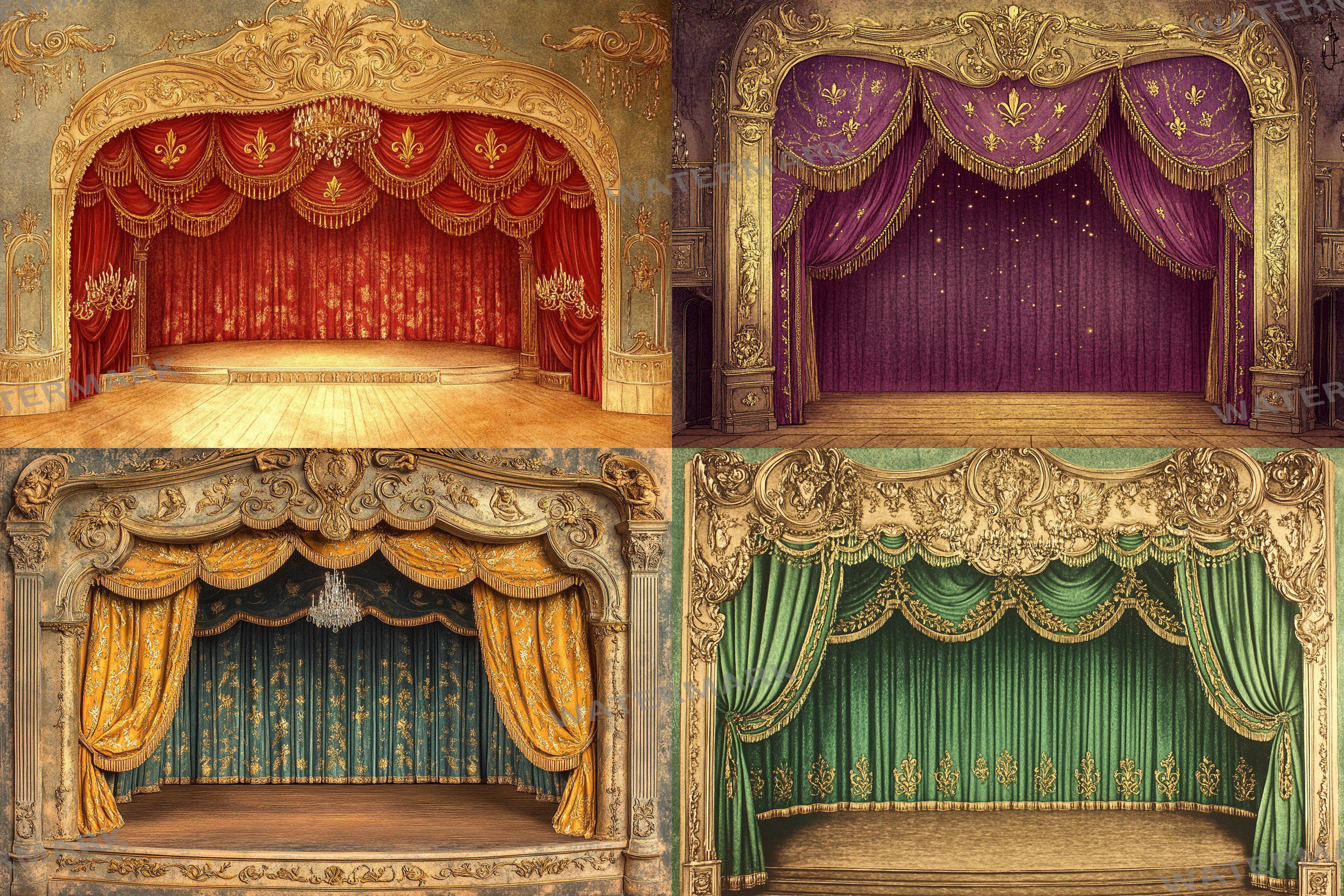 Vintage Theater Digital Paper | Baroque Stage, Junk Journal (PDF) - Etsy