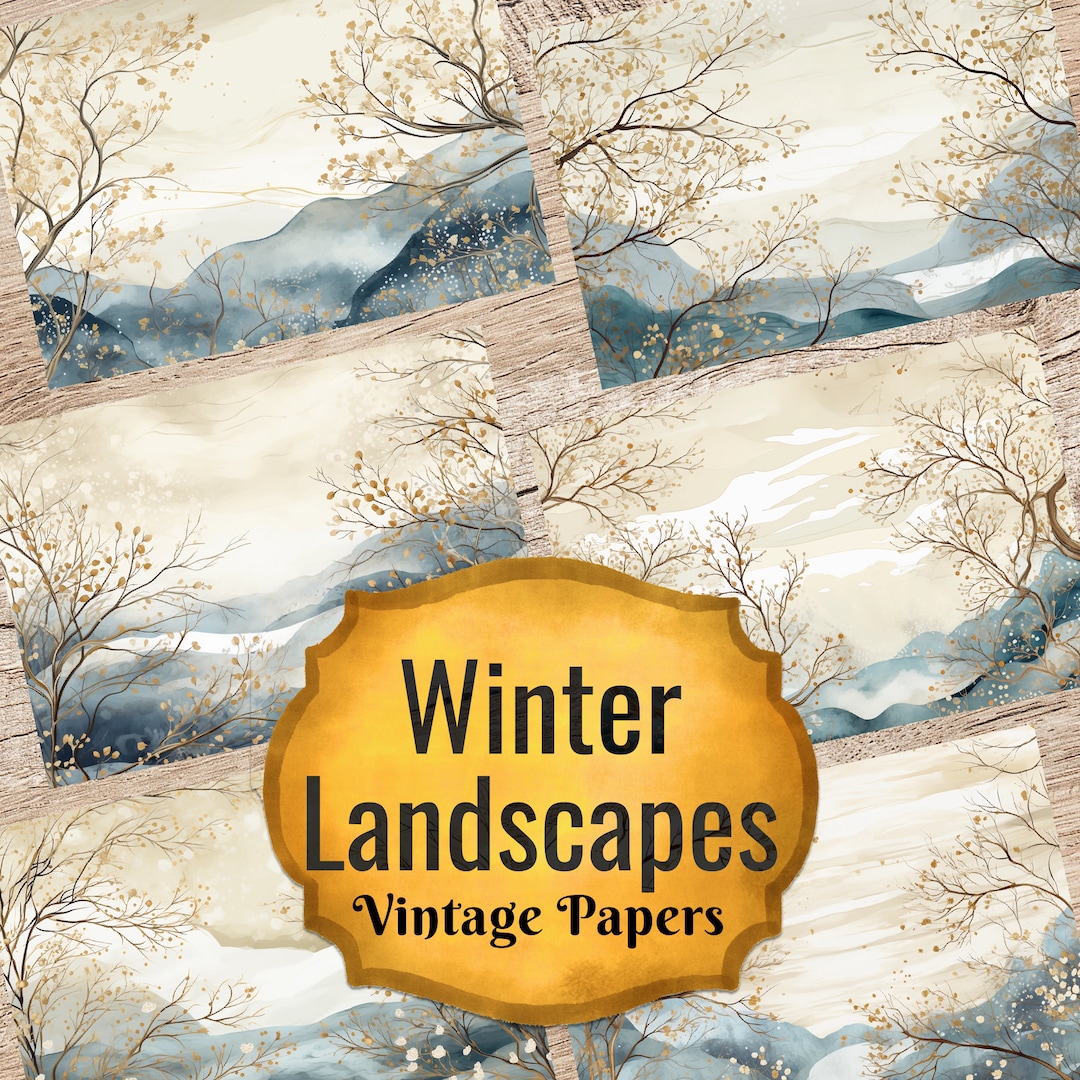 Winter Landscapes Junk Journal Pages Junk Journal Papers, Winter Junk ...