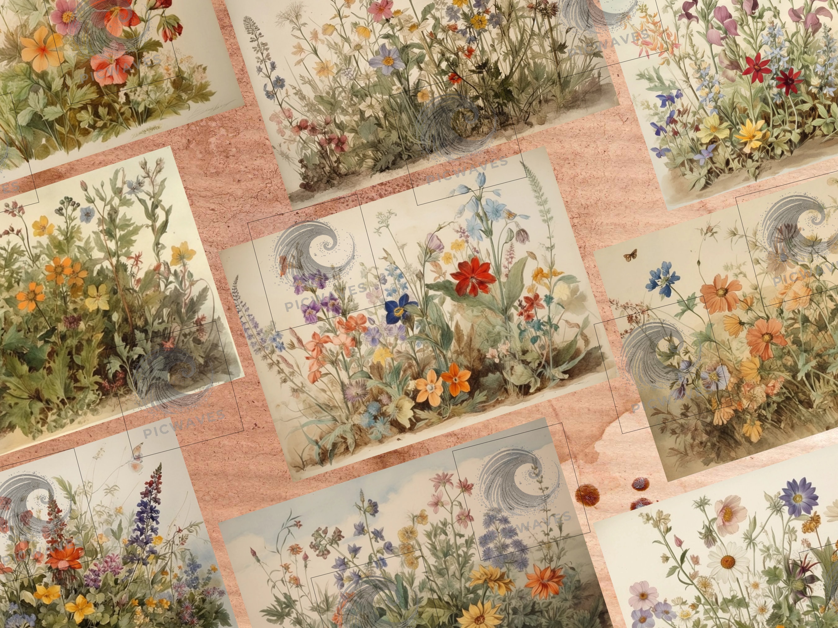 Wildflower Junk Journal Pages, Vintage Wild Flower Journal Pages ...