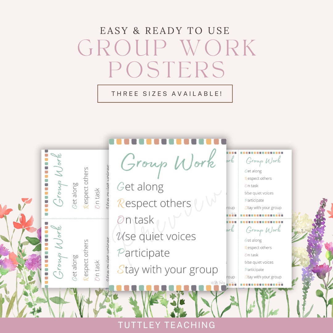 Group Work Poster | Group Work Printable | Printable| Classroom Posters ...
