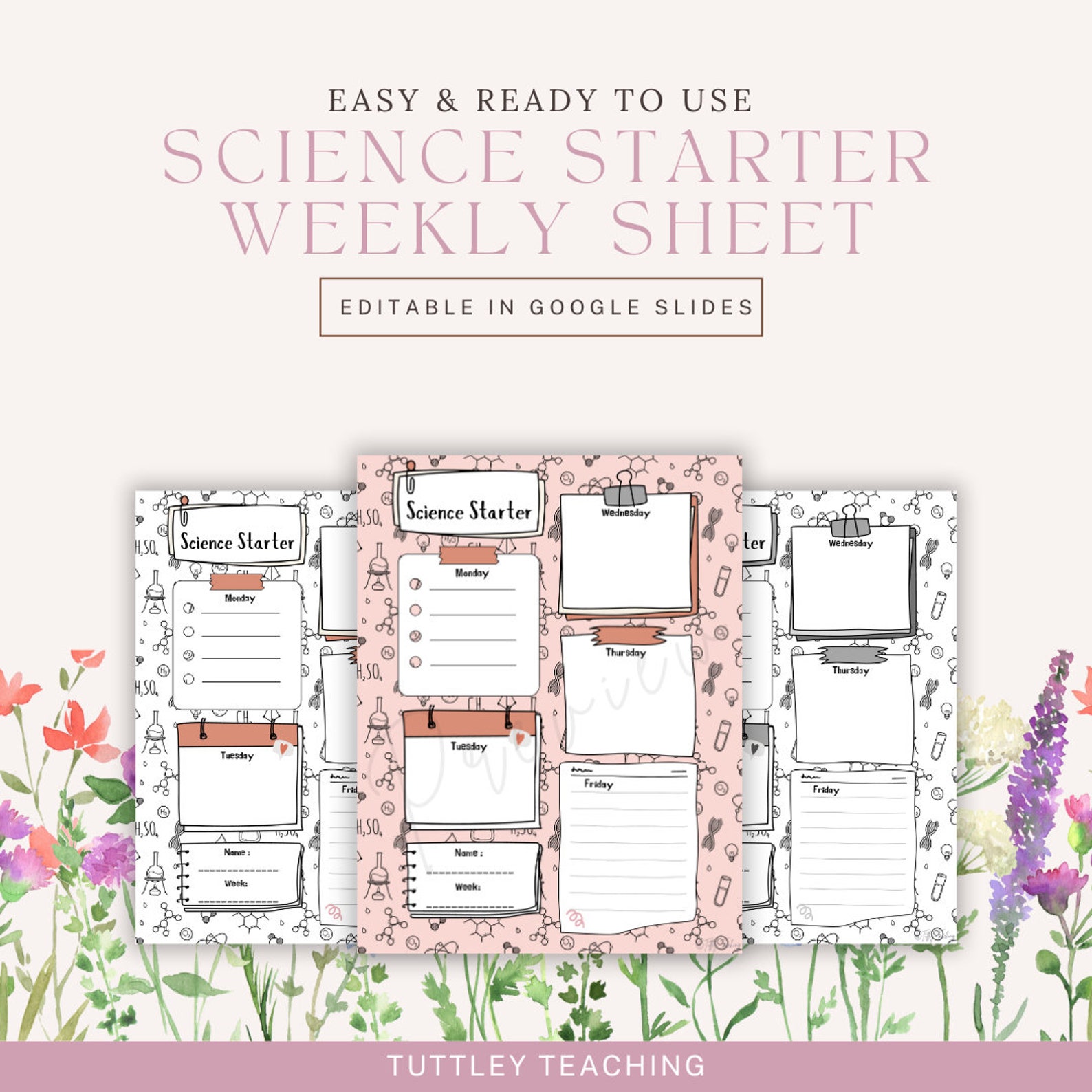 Weekly Science Starter Sheet| Weekly Warm up Sheet| Weekly Bell Ringer ...