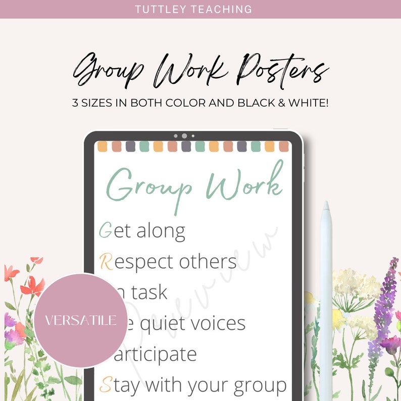 Group Work Poster | Group Work Printable | Printable| Classroom Posters ...