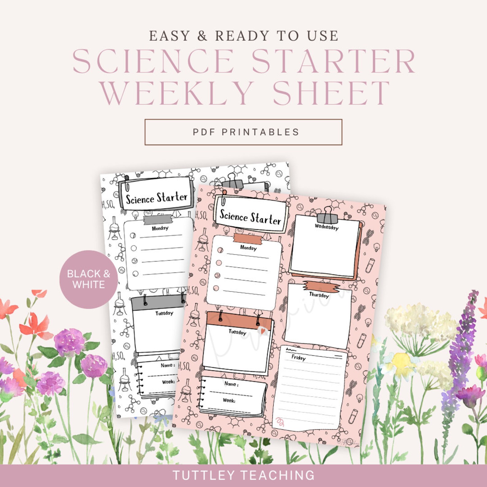 Weekly Science Starter Sheet| Weekly Warm up Sheet| Weekly Bell Ringer ...