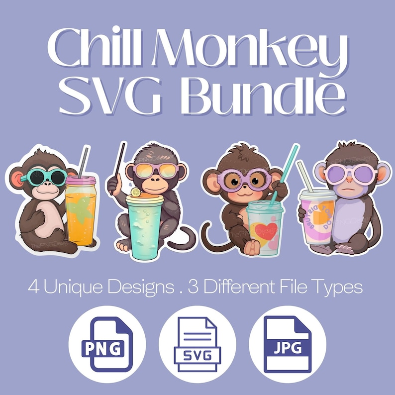 Monkey SVG, Monkey PNG, Graphics Bundle, Monkey Clipart, Monkey Icon, Monkey Cartoon - Etsy