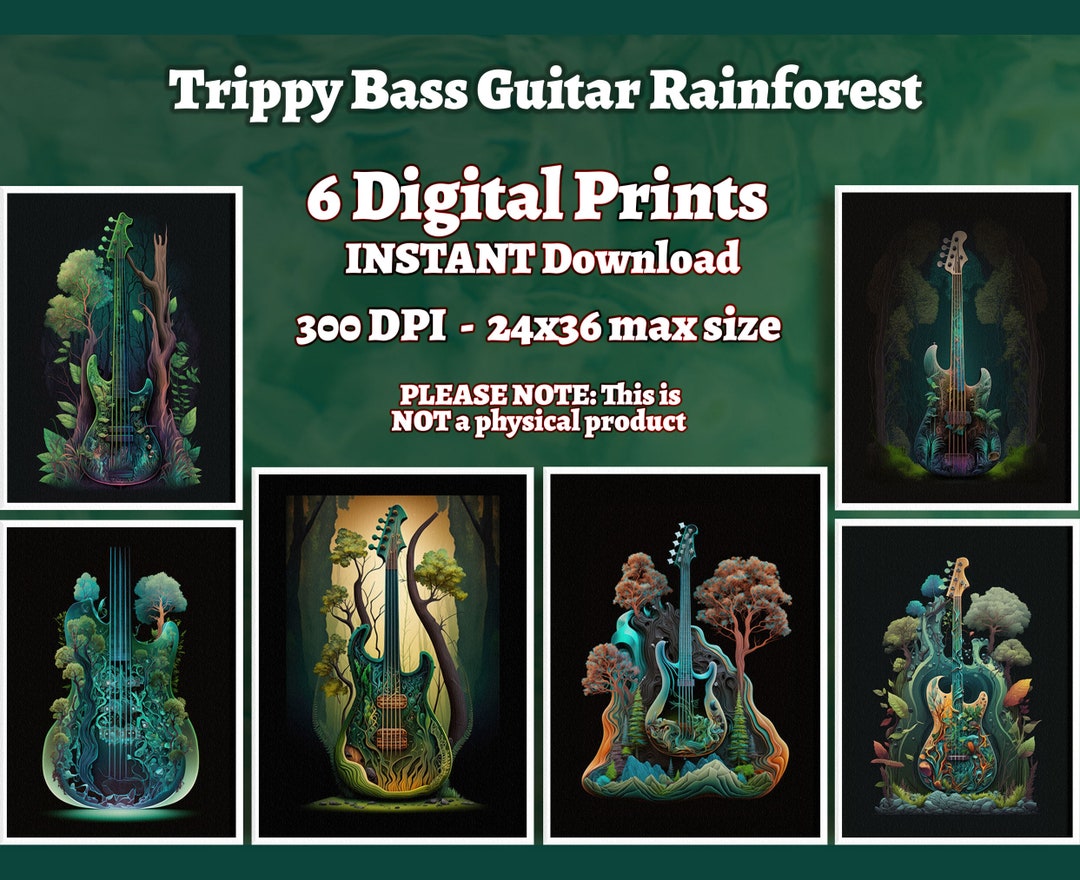 Trippy Bass Guitar Rainforest Music Poster 6 PCS Trippy - Etsy