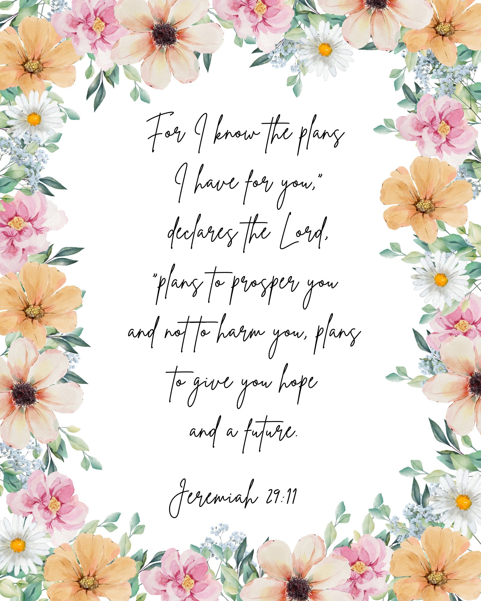 Jeremiah 29:11 Digital Download Art Print - Etsy
