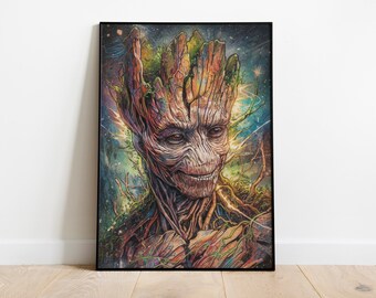 GROOT Minimalist Print Portrait Poster Printable Wall - Etsy