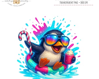 Premium Vector Clipart - Kawaii Penguin - Cute Penguin Pool Party ...