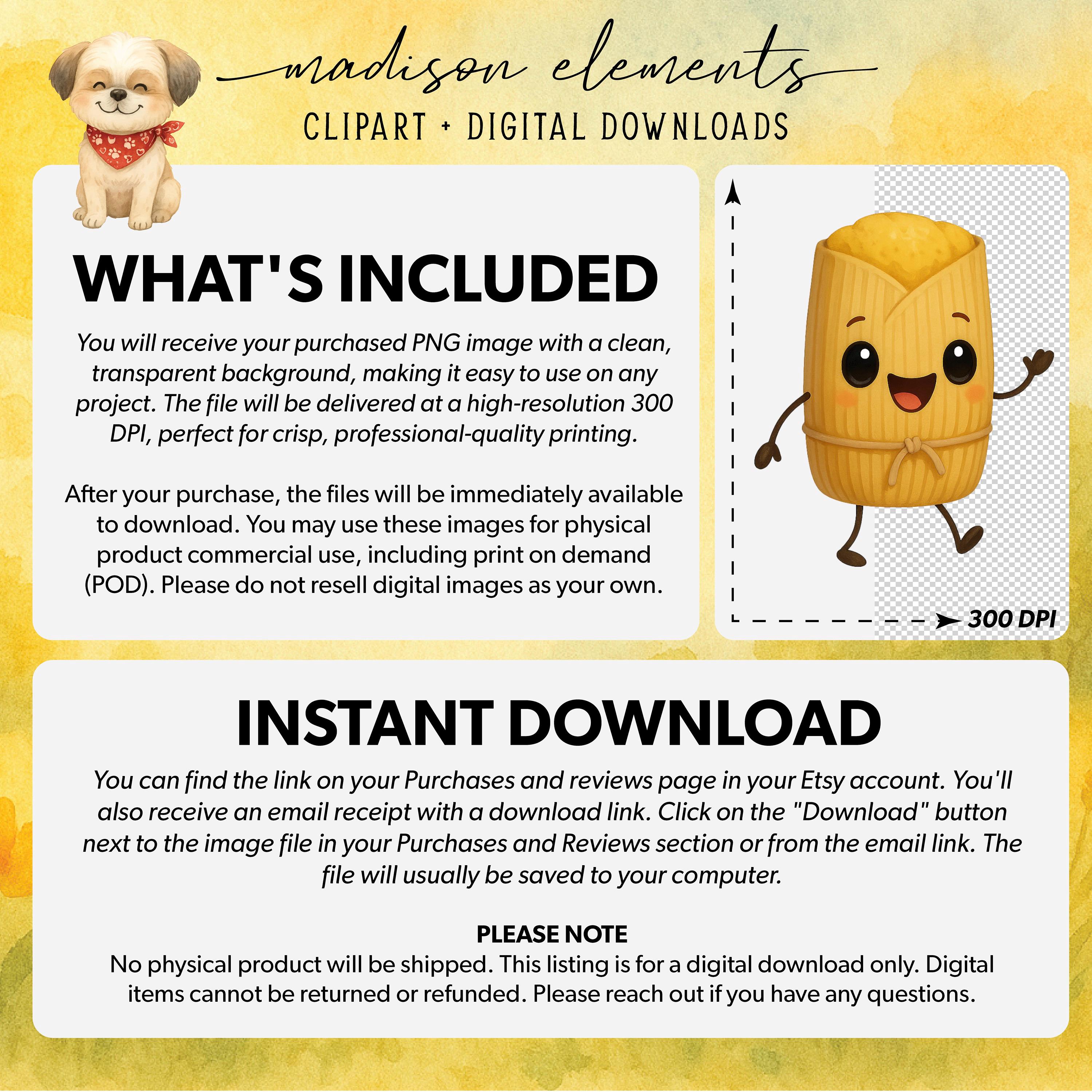 Tamale Digital PNG, Cute Food Illustration, Cartoon Tamale Art, Mexican ...