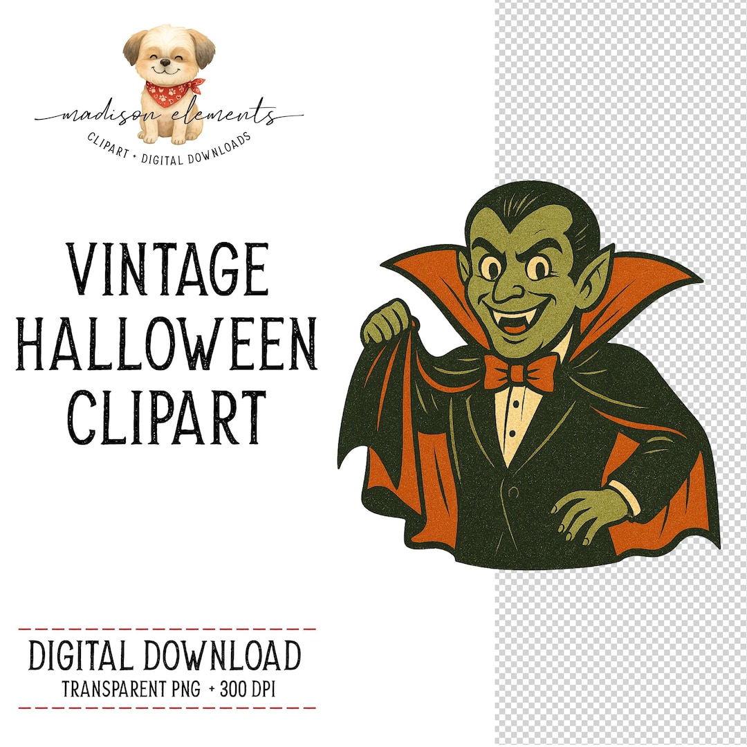 Retro Vampire PNG, Vintage Halloween Clipart, Spooky Count Dracula ...
