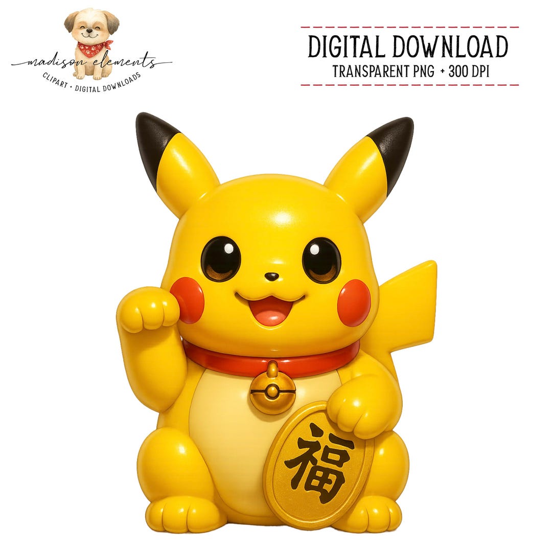 Lucky Japanese Anime Character Digital, Cute Maneki Neko Style PNG ...