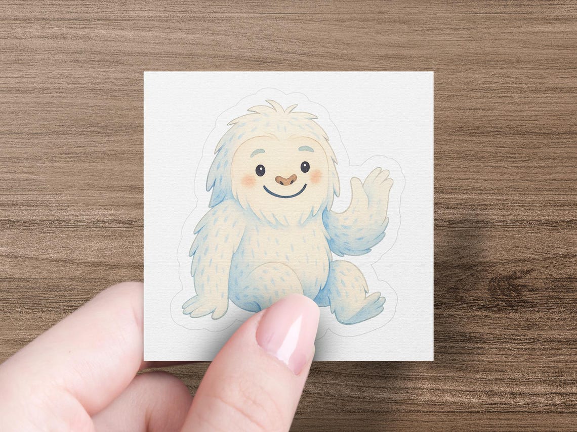 Cute Yeti PNG Digital Download, Cartoon Cryptid, Smiling Sasquatch ...