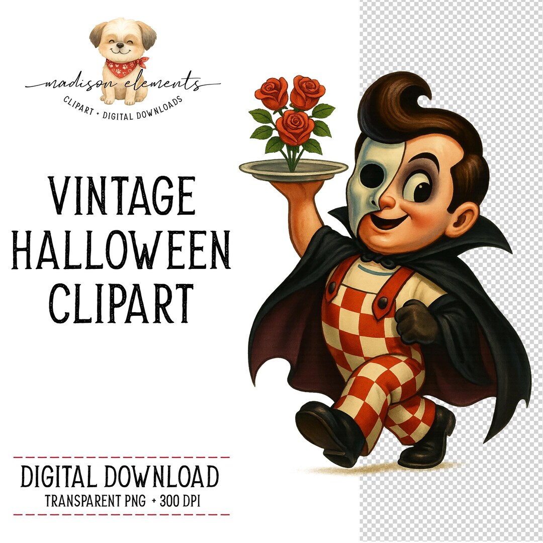 Phantom Diner Boy PNG, Universal Monster Digital, Red Checkered ...