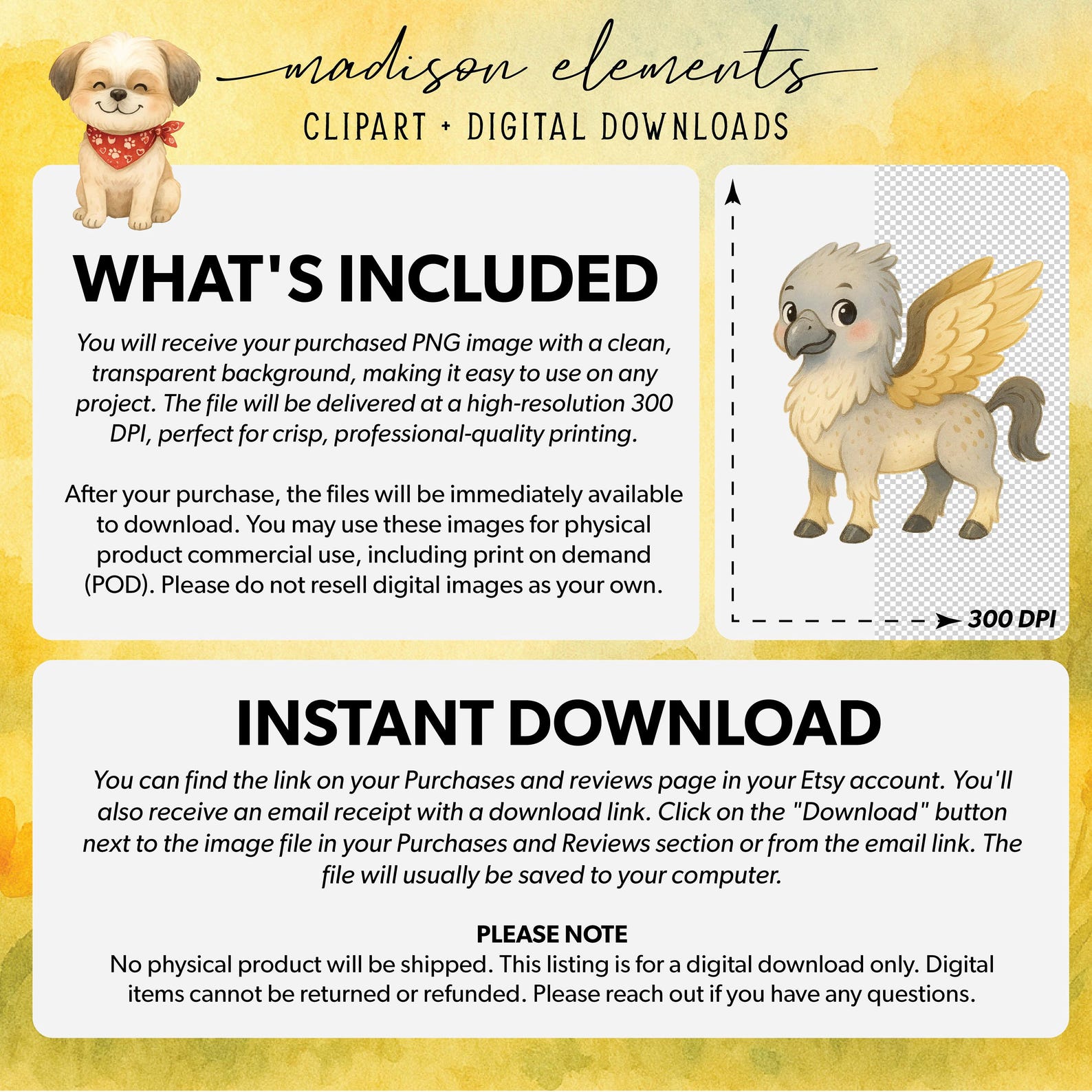 Cute Gryphon Digital PNG Download, Fantasy Art Printable, Animal ...