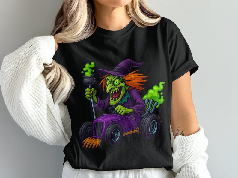 Digital Wacky Racer Witch Png, Halloween Derby Car PNG, Monster Mashup ...