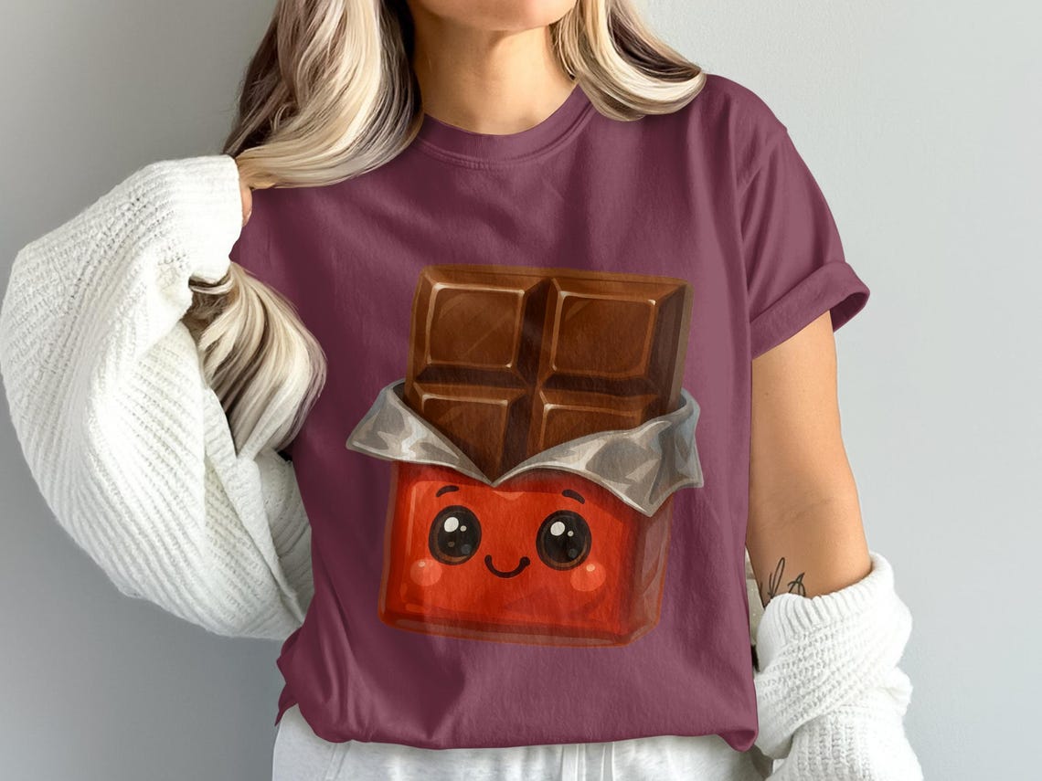 Cute Chocolate Bar Digital Art, Kawaii Food Download, Sweet Treat ...