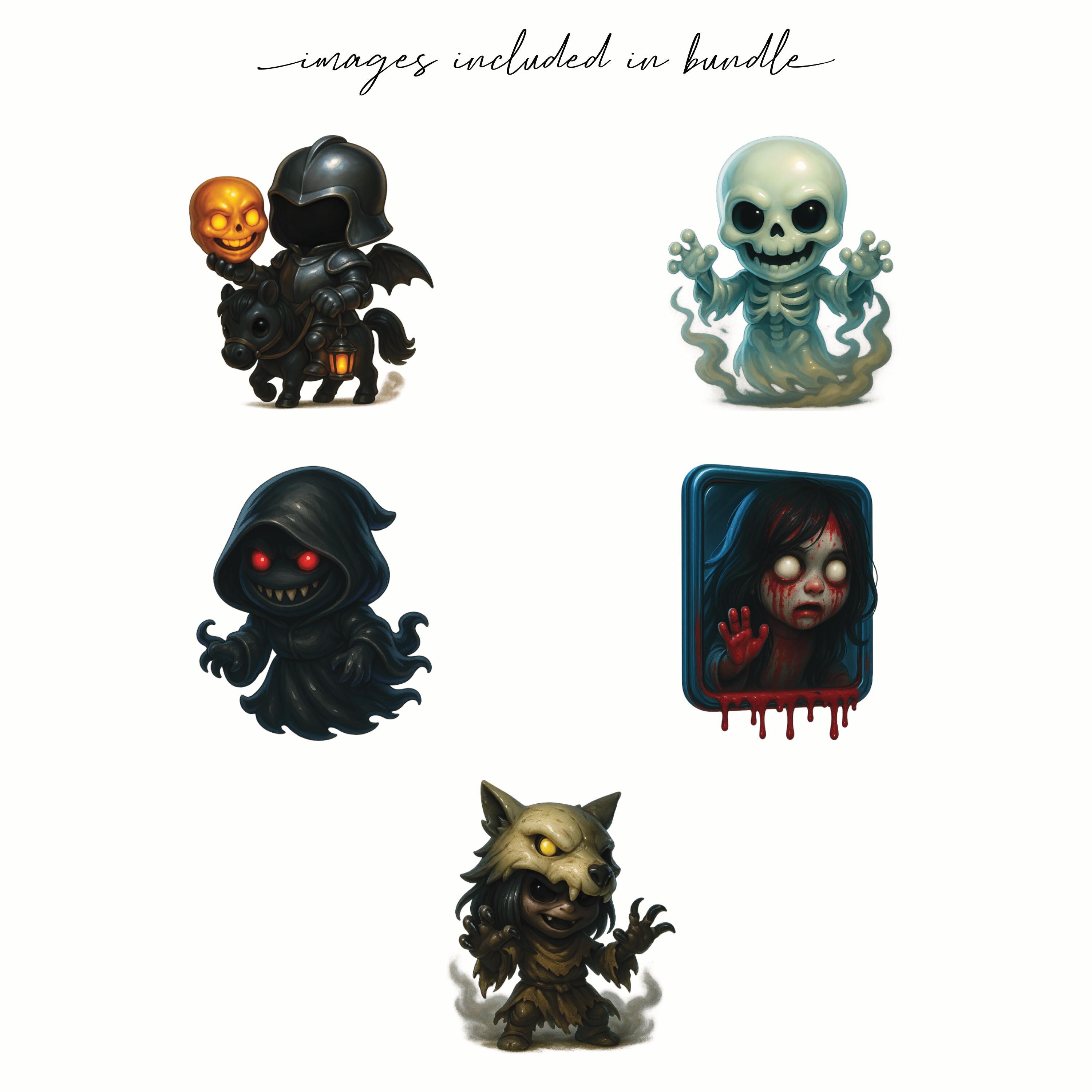 Urban Folklore Digital PNG Bundle, Creepypasta Horror Clipart, Scary ...