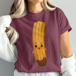 Cute Churro Digital PNG, Dessert Illustration, Foodie Art Print, Funny ...
