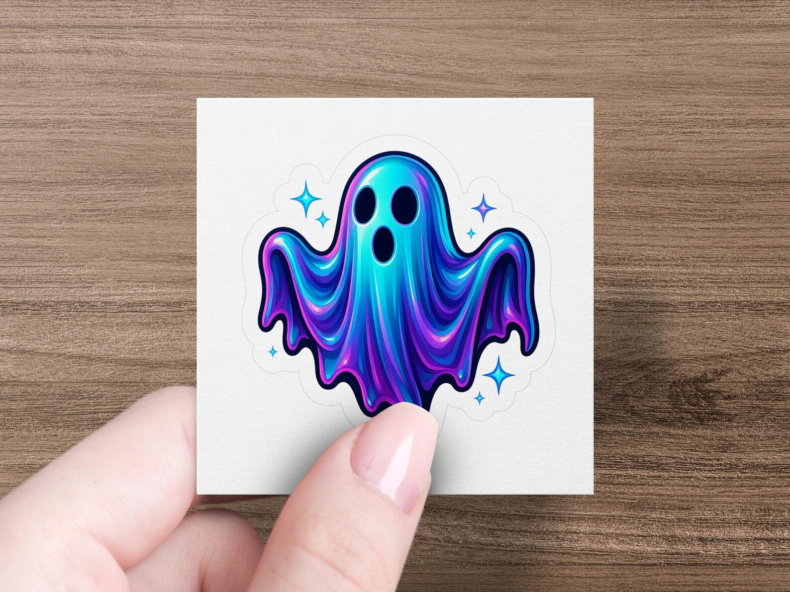 Blue Ghost PNG, Holographic Digital Download, Spooky Season Clipart ...