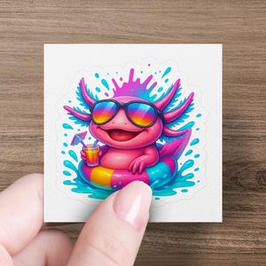 Axolotl Digital Download PNG, Summer Axolotl Clipart, Axolotl With ...