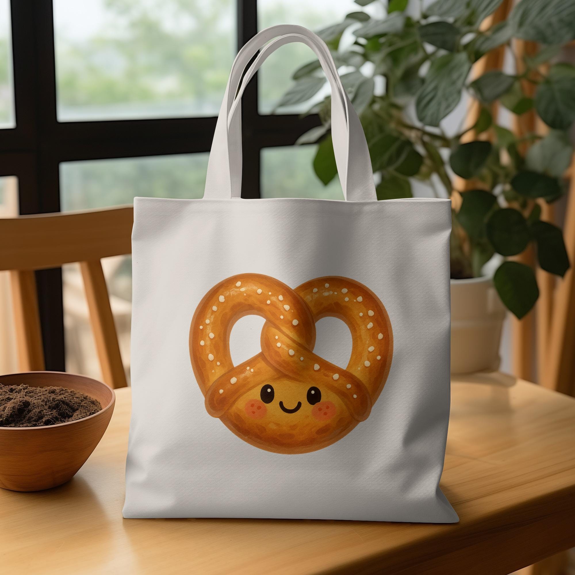 Cute Pretzel Digital PNG, Kawaii Food Art, Baked Goods Clipart, Smiling ...