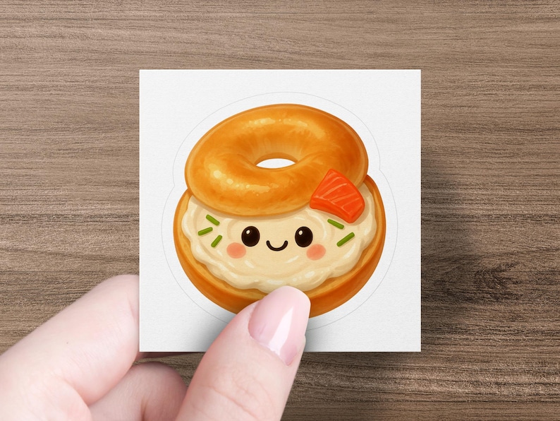 Cute Bagel PNG Digital, Bagel With Cream Cheese and Salmon Clipart ...