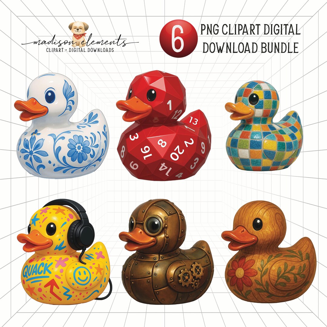 Rubber Duck Digital PNG Bundle, Funny Duck Png, Cute Ducks Graphics ...