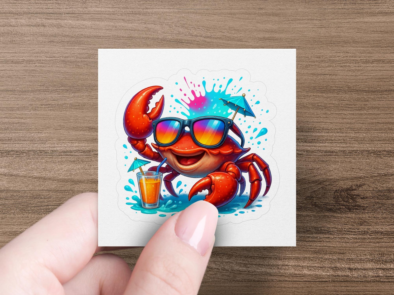 Summer Crab Digital Download PNG, Funny Crab With Sunglasses, Crab ...