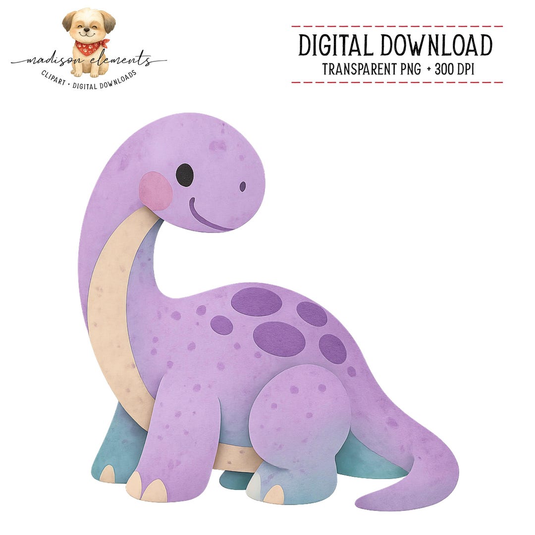 Cute Dinosaur Digital PNG Download, Cartoon Dino Art, Nursery Decor ...
