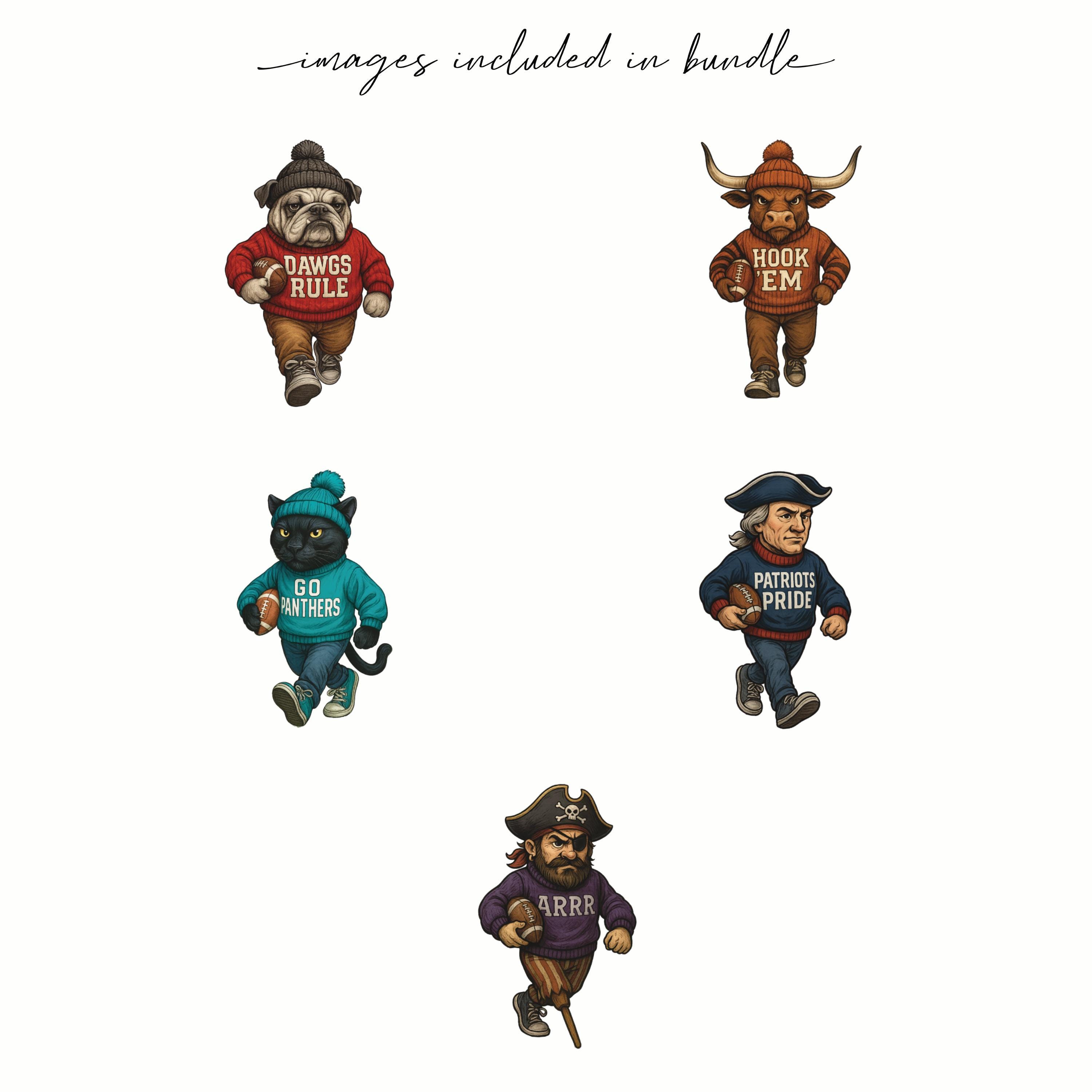 Mascot Clipart Bundle Digital, Digital Downloads PNG Set, Sports ...