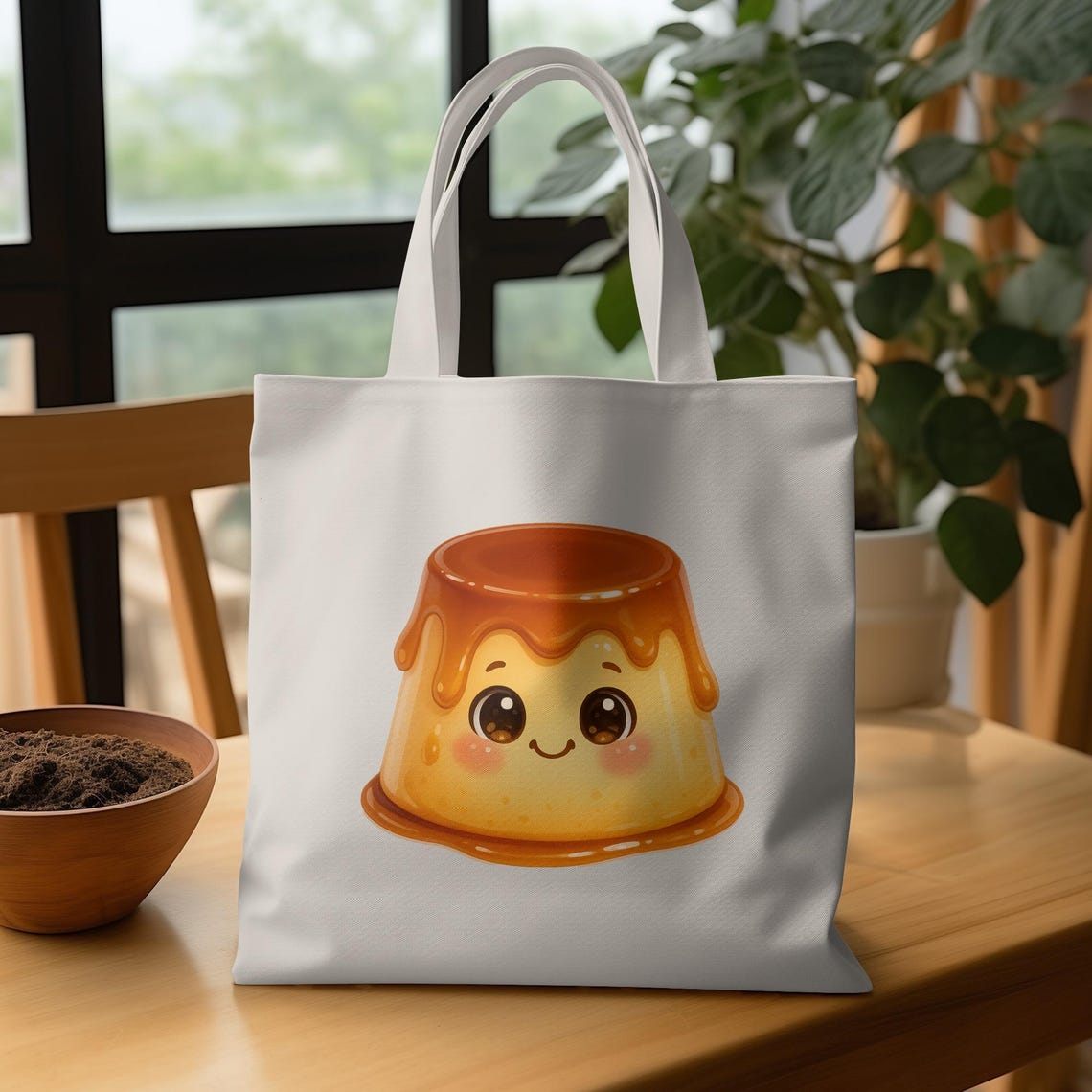 Cute Flan Digital PNG, Kawaii Pudding Graphic, Dessert Illustration ...