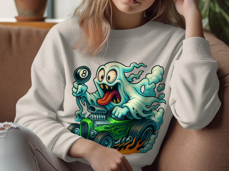 Ghost Racer PNG Digital, Wacky Racing Digital Art, Halloween Derby Car ...