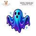 Blue Ghost PNG, Holographic Digital Download, Spooky Season Clipart ...