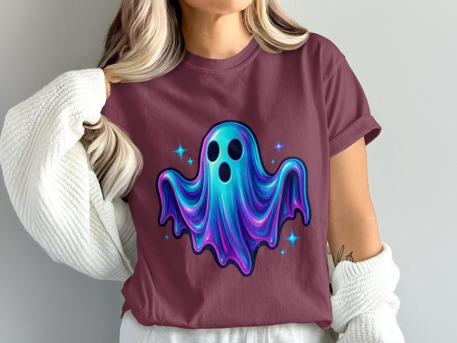 Blue Ghost PNG, Holographic Digital Download, Spooky Season Clipart ...