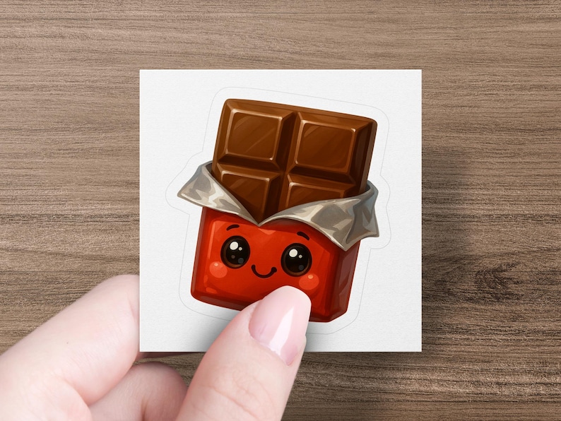 Cute Chocolate Bar Digital Art, Kawaii Food Download, Sweet Treat ...
