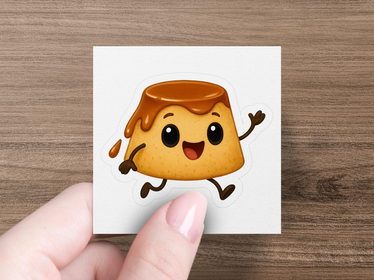 Cute Flan Digital PNG, Smiling Dessert, Kawaii Food Art, Mexican ...