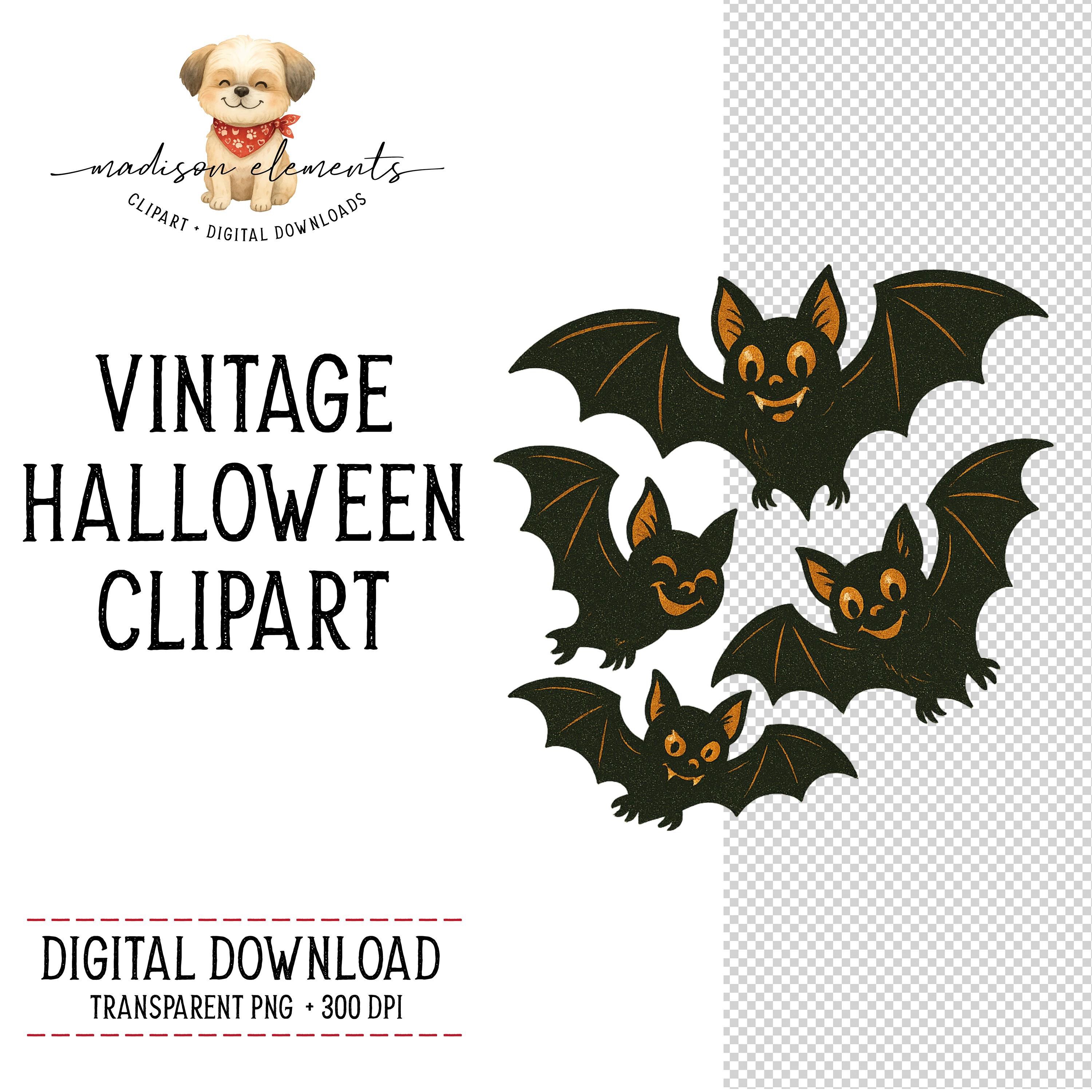 Cartoon Bats Digital, Halloween Bats Png, Digital Download Bat Clipart ...