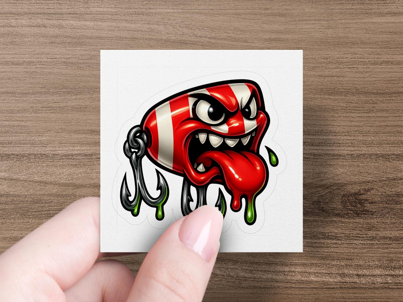 Fishing Lure Monster Digital Download PNG, Cartoonish Evil Fishing Lure ...