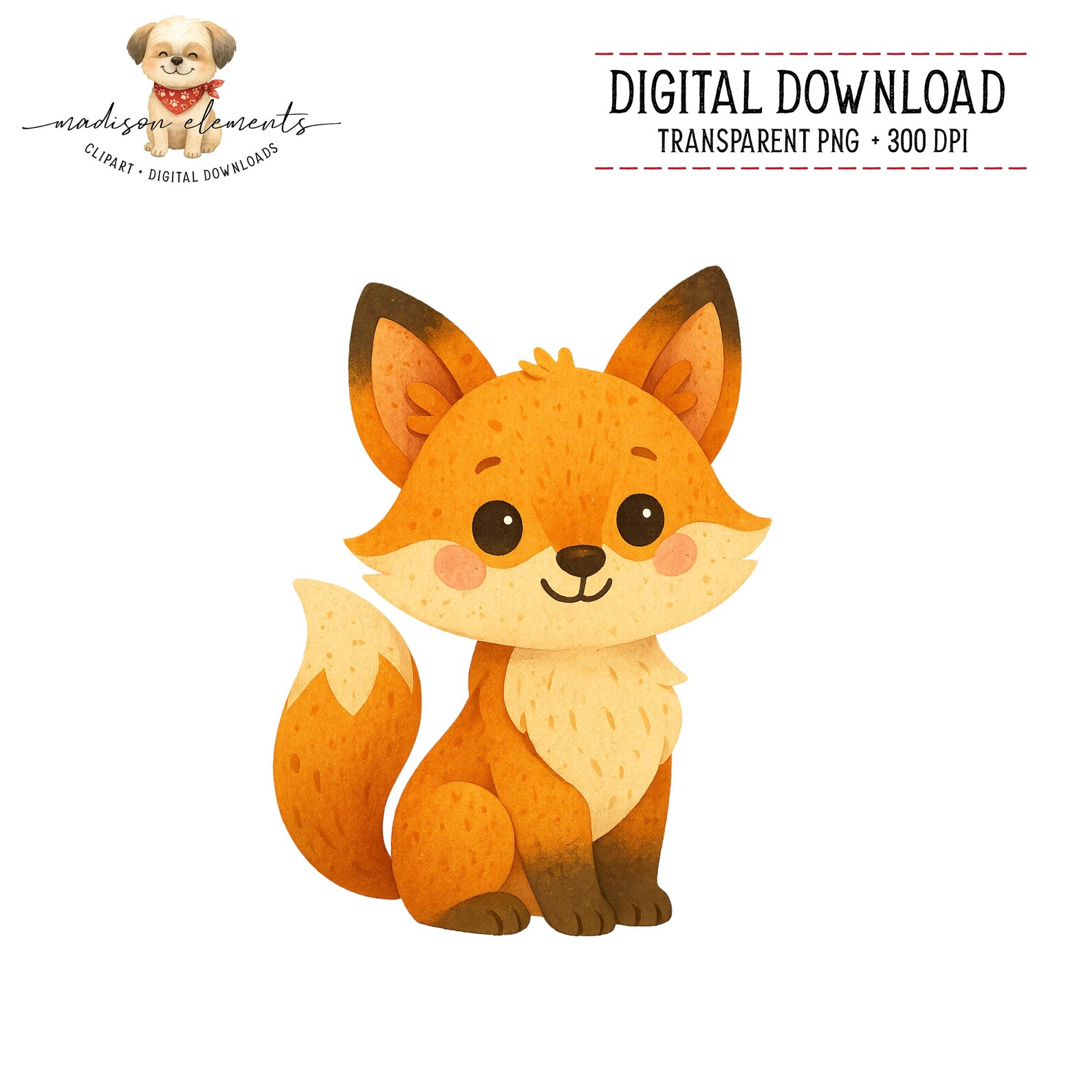 Cute Fox Digital PNG Download, Forest Nursery Art, Kids Room Decor ...