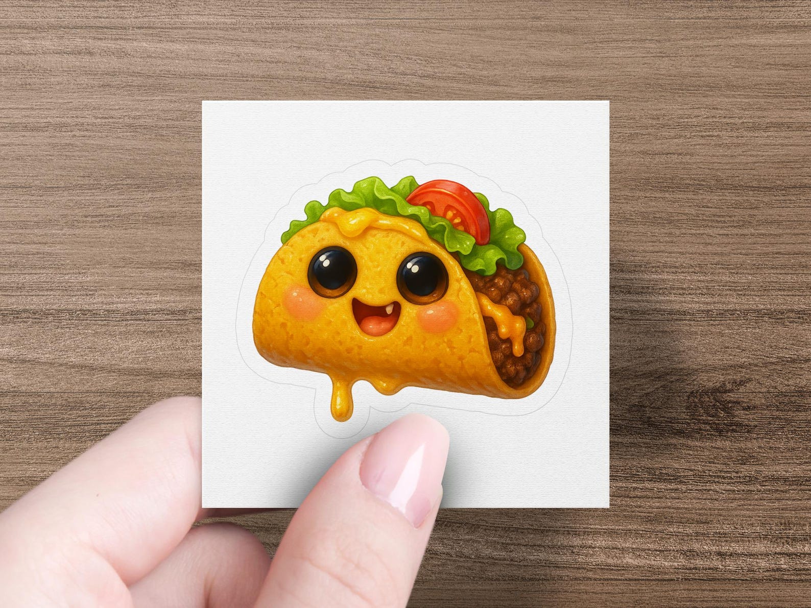 Cute Taco Digital, Digital Download PNG, Kawaii Food Art, Smiling Taco ...