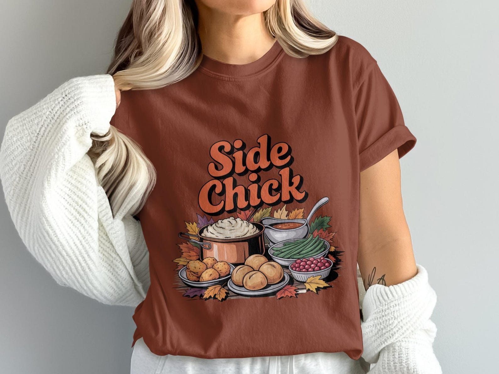 Side Chick Thanksgiving Digital PNG, Funny Holiday Clipart, Side Dishes ...