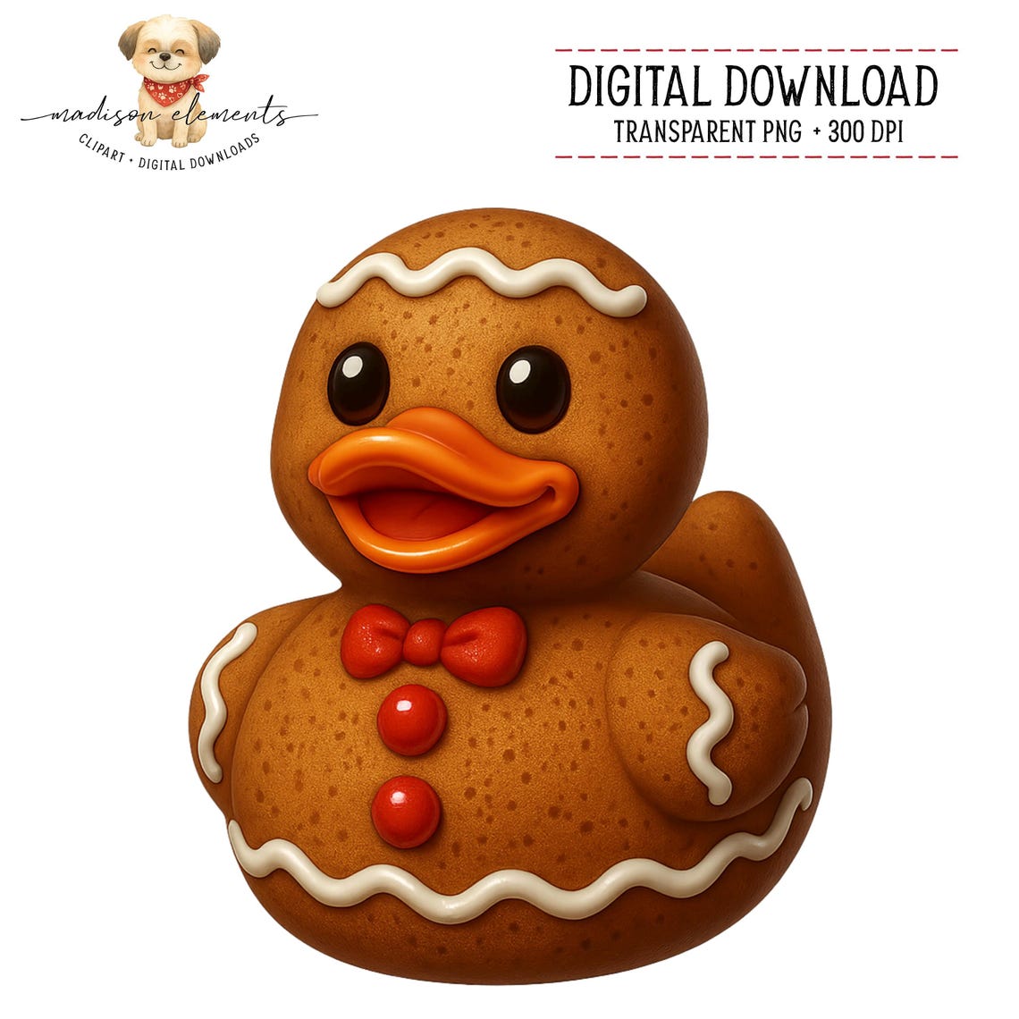 Gingerbread Rubber Duck PNG Digital, Holiday Art, Christmas Decor, Cute ...