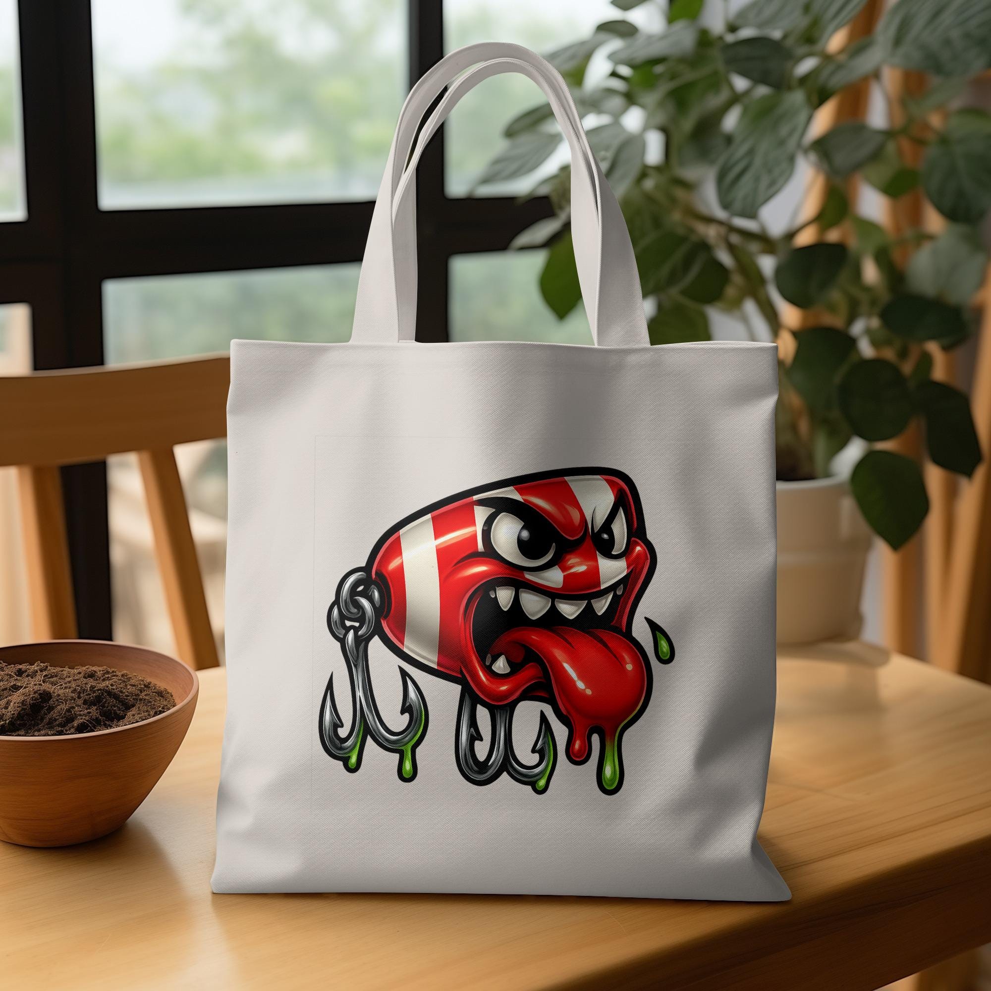 Fishing Lure Monster Digital Download PNG, Cartoonish Evil Fishing Lure ...