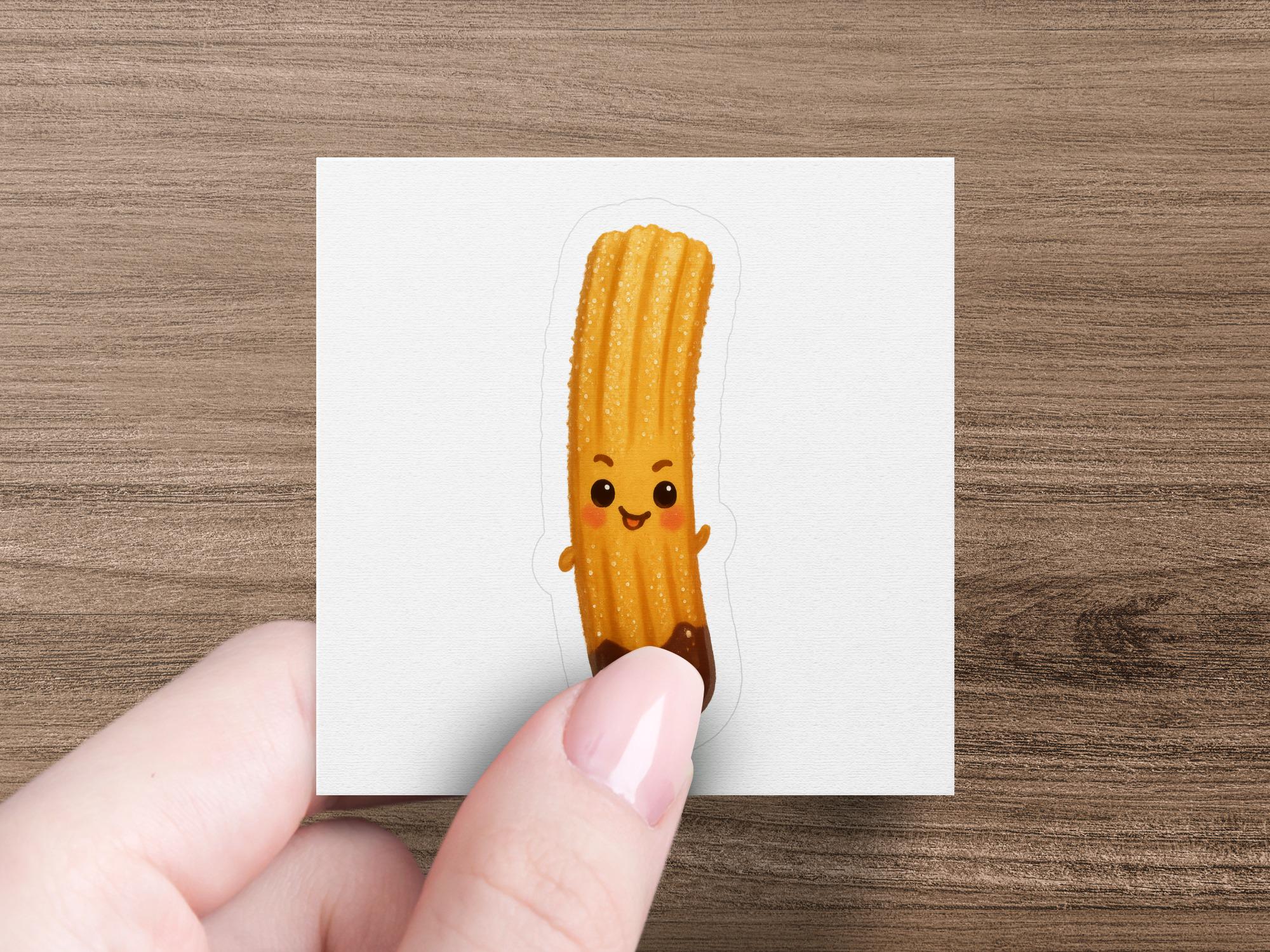 Cute Churro Digital PNG, Dessert Illustration, Foodie Art Print, Funny ...