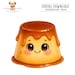 Cute Flan Digital PNG, Kawaii Pudding Graphic, Dessert Illustration ...