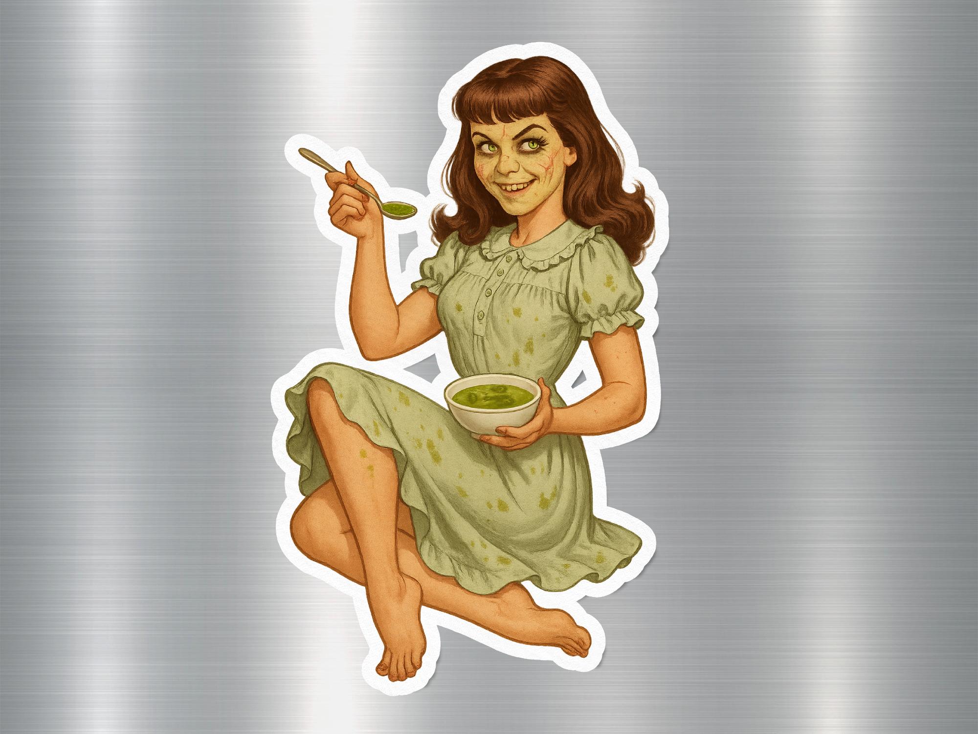 Possessed Girl Digital, Pea Soup Vomit, Zombie Sublimation Design ...