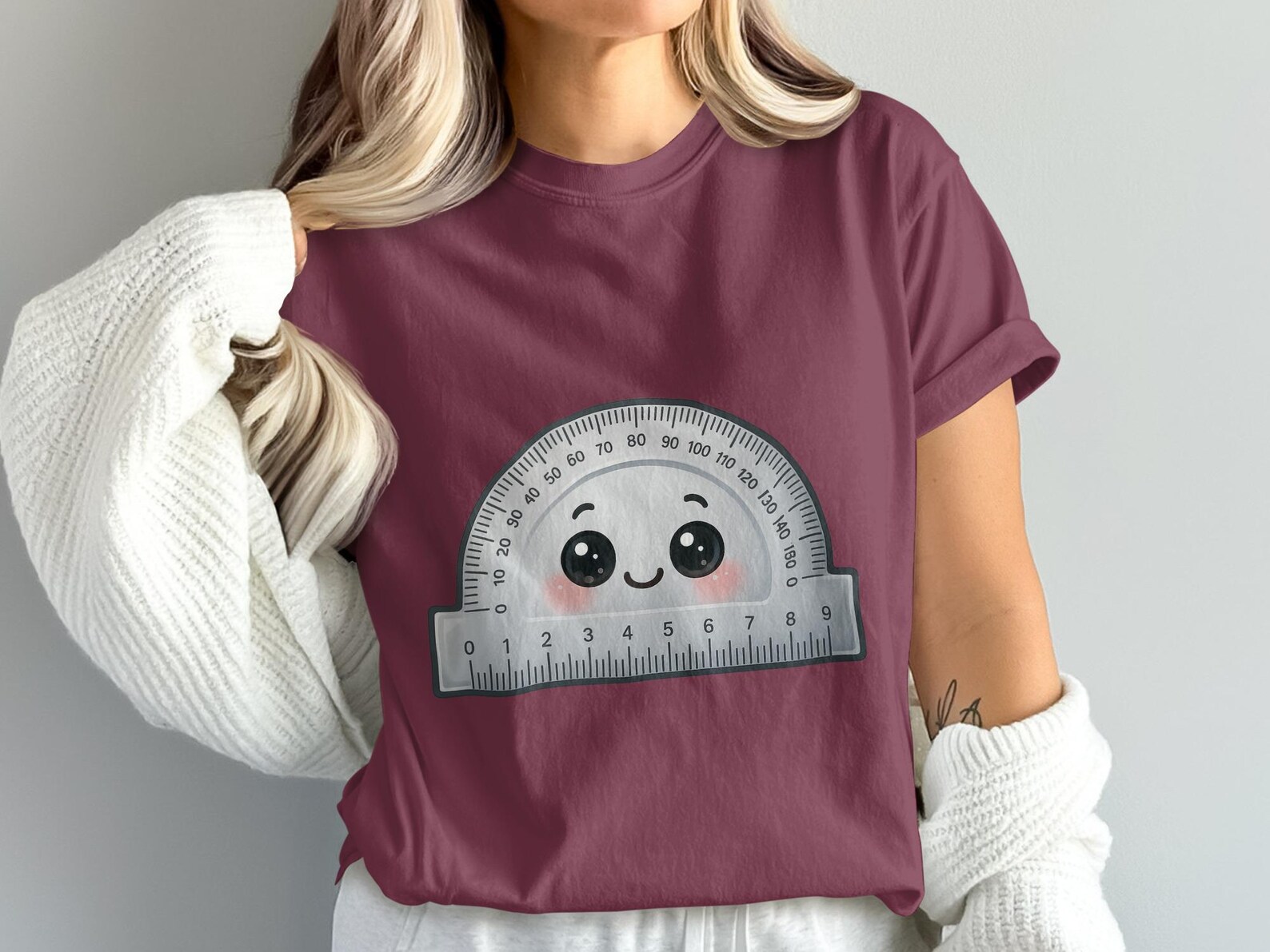 Cute Protractor Digital PNG Download, Kawaii School Tool, Smiling ...