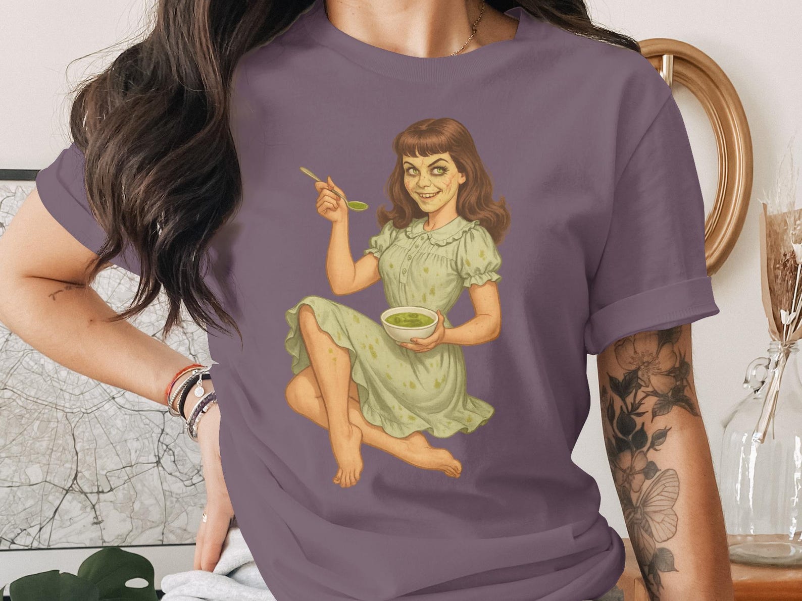 Possessed Girl Digital, Pea Soup Vomit, Zombie Sublimation Design ...