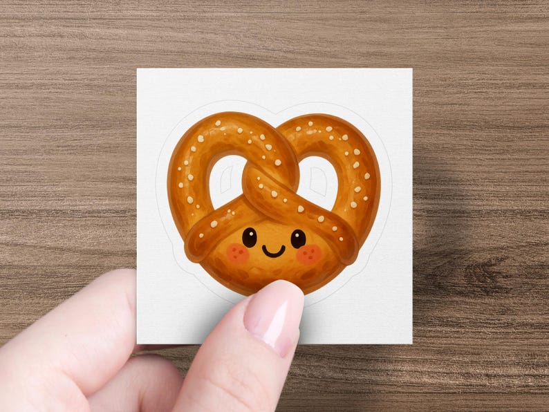 Cute Pretzel Digital PNG, Kawaii Food Art, Baked Goods Clipart, Smiling ...